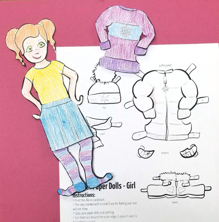 Paper Doll Printables - Winter Clothing and Outerwear * Moms and Crafters