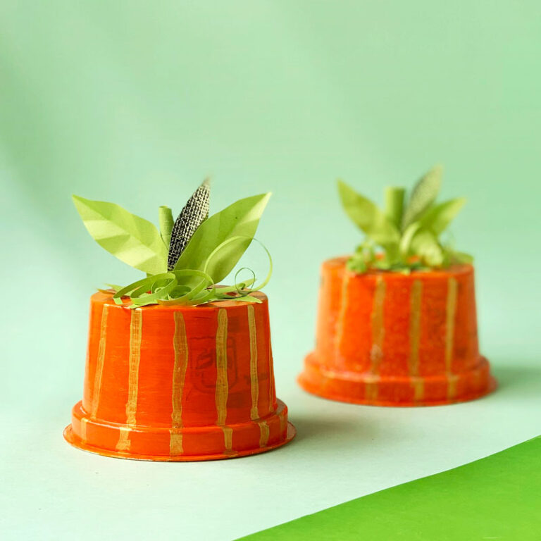 Pumpkin Craft from Plastic Yogurt Cups * Moms and Crafters