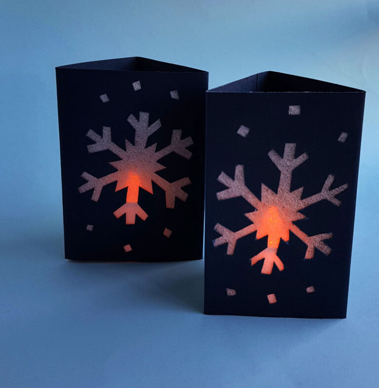 DIY Snowflake Lantern - Free Template * Moms and Crafters