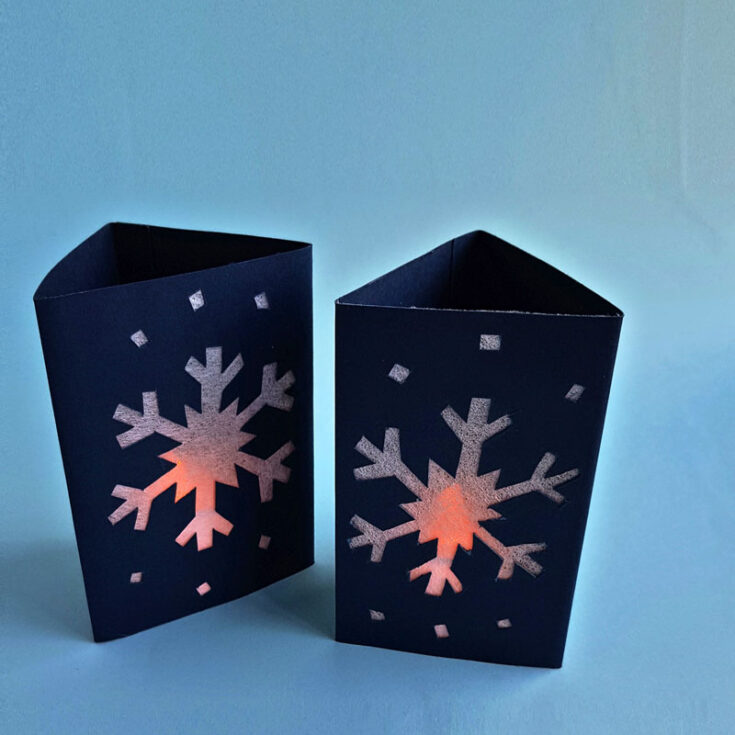 DIY Snowflake Lantern - Free Template * Moms and Crafters