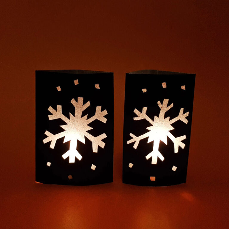 DIY Snowflake Lantern - Free Template * Moms and Crafters