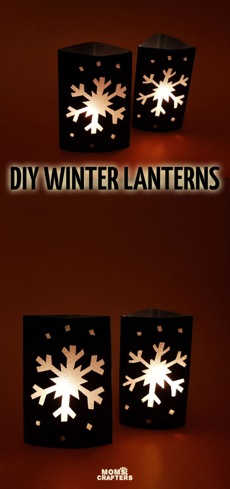 DIY Snowflake Lantern - Free Template * Moms and Crafters