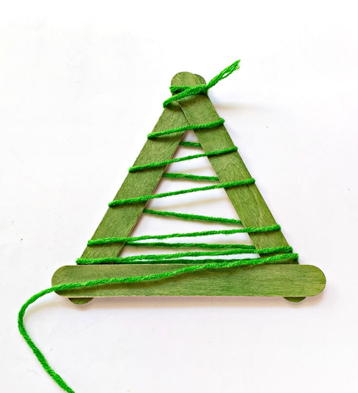 Craft Stick Christmas Tree Ornament * Moms and Crafters