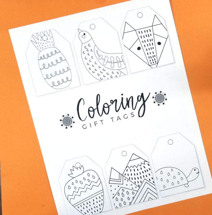 Free Printable Gift Tags to Color * Moms and Crafters