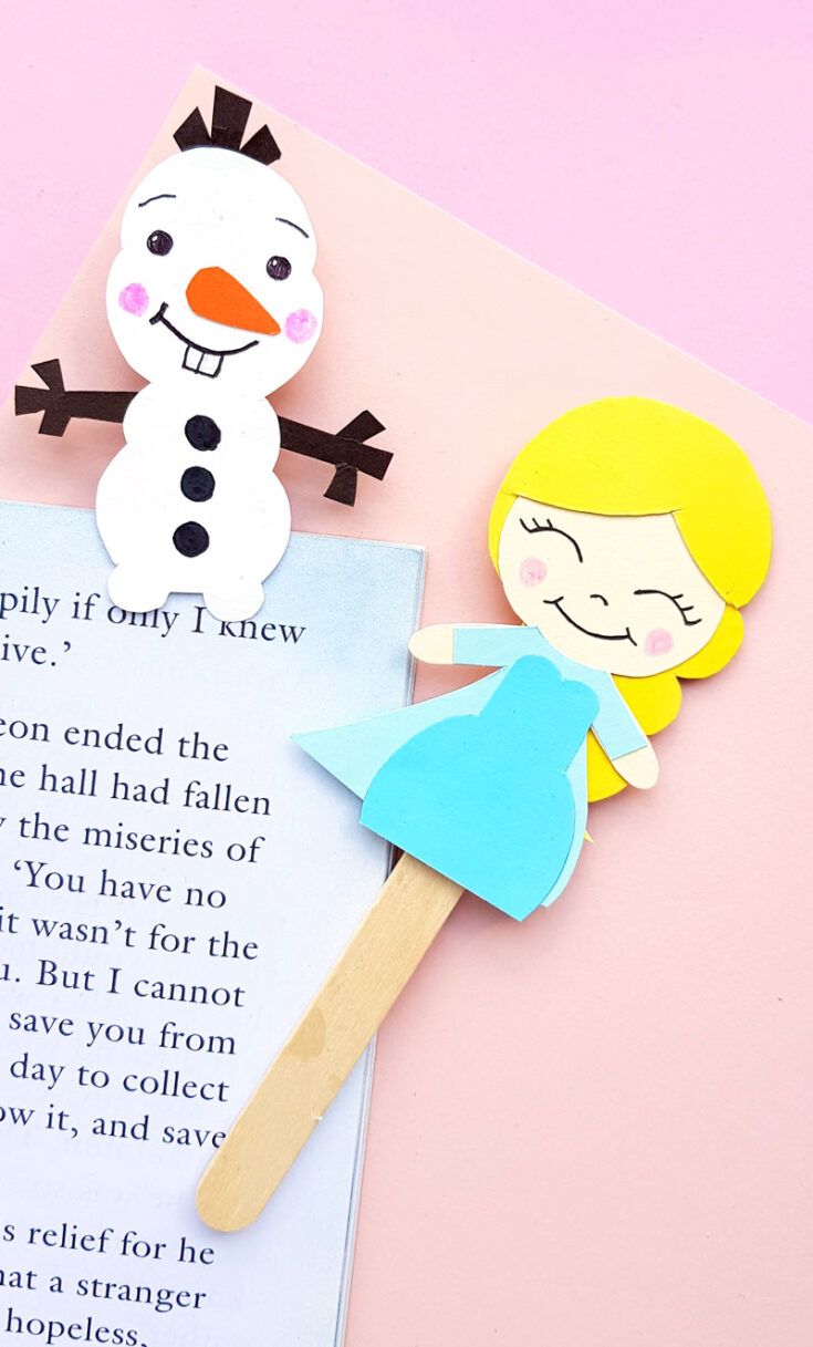 Frozen Paper Craft - Free Printable Template for Bookmarks or Puppets