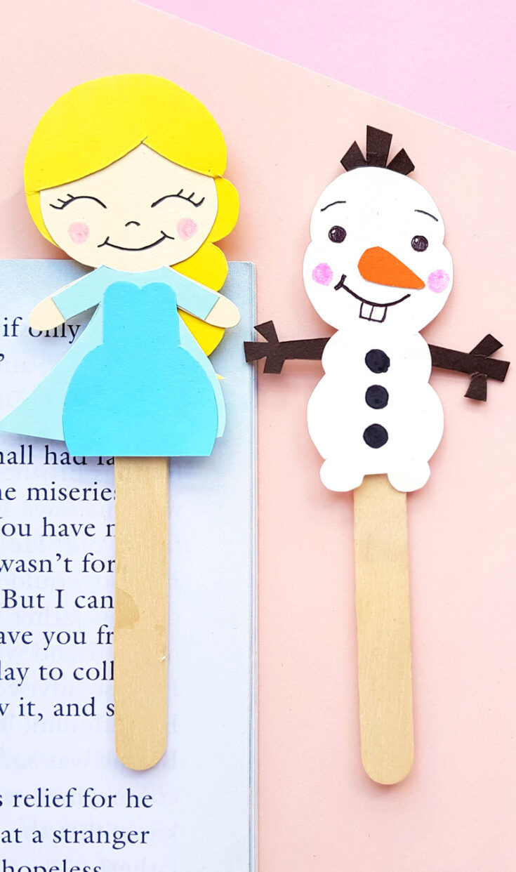 Frozen Paper Craft - Free Printable Template for Bookmarks or Puppets