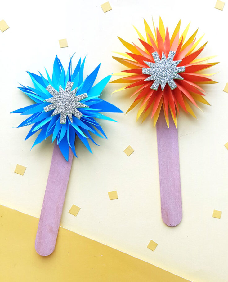 Paper Fireworks Craft - Perfect for New Year's or July 4th!