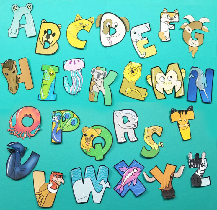 Print and Craft the Cutest Animal Alphabet Puppets! * Moms and Crafters