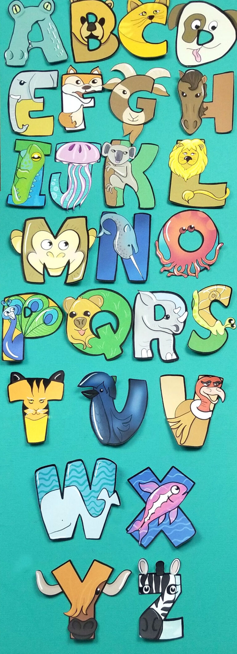 Print and Craft the Cutest Animal Alphabet Puppets! * Moms and Crafters