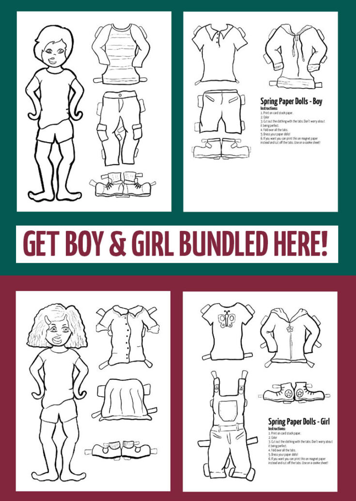 Paper Doll Templates for Spring - Print & Craft! * Moms and Crafters