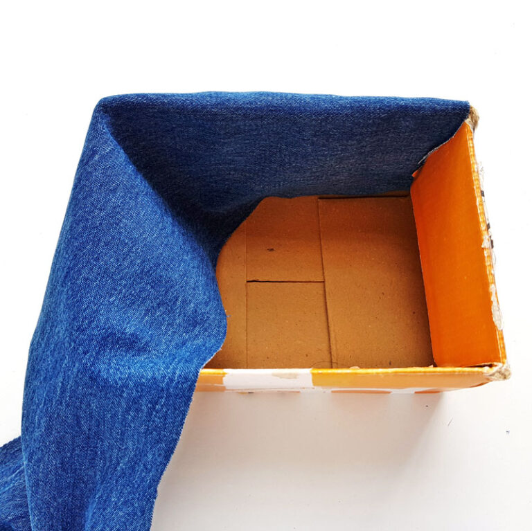 DIY Storage Bin from a Cardboard Box * Moms and Crafters