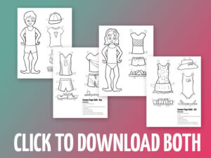 Summer Paper Craft: Color-in Dress Up Dolls * Moms and Crafters