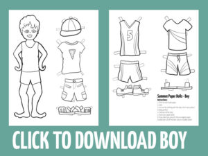 Summer Paper Craft: Color-in Dress Up Dolls * Moms and Crafters