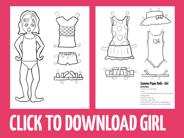Summer Paper Craft: Color-in Dress Up Dolls * Moms and Crafters