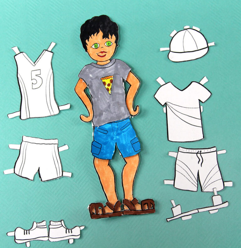 Summer Paper Craft: Color-in Dress Up Dolls * Moms and Crafters