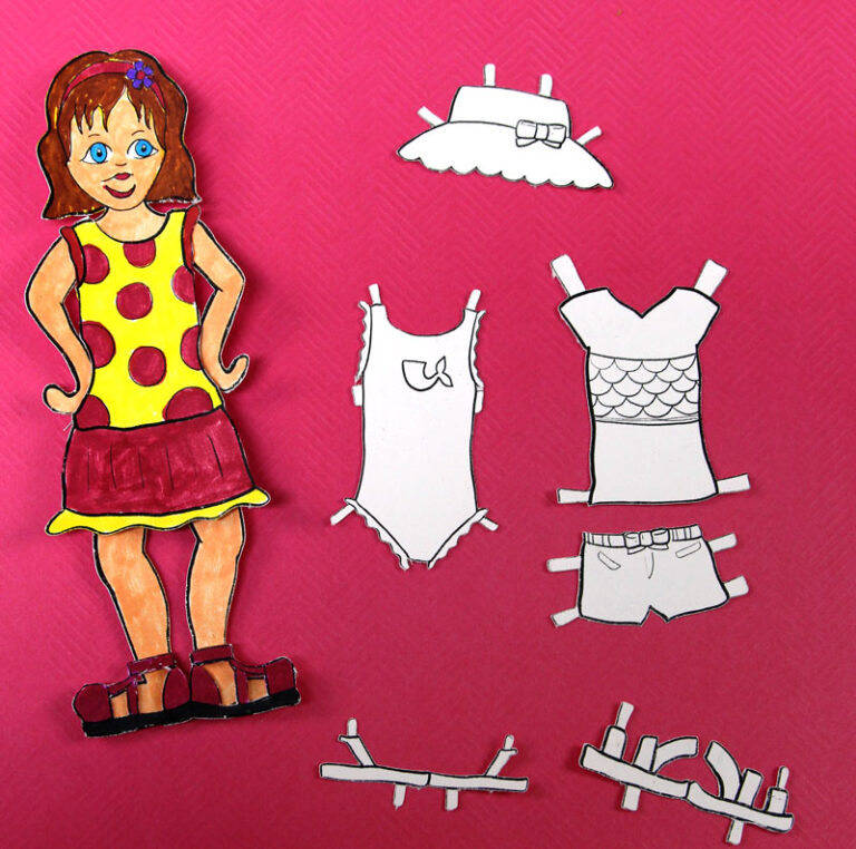 Summer Paper Craft: Color-in Dress Up Dolls * Moms and Crafters