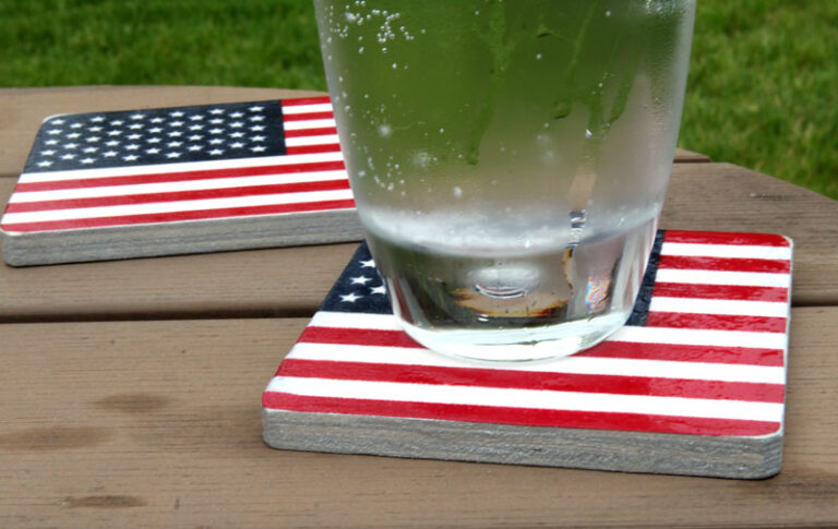 American Flag Coasters - Made from parade flags! * Moms and Crafters