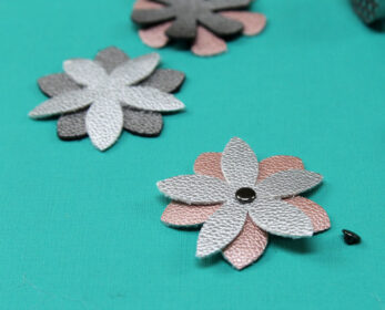 DIY Flower Hair Accessories - Faux Leather Cricut Hair Ties