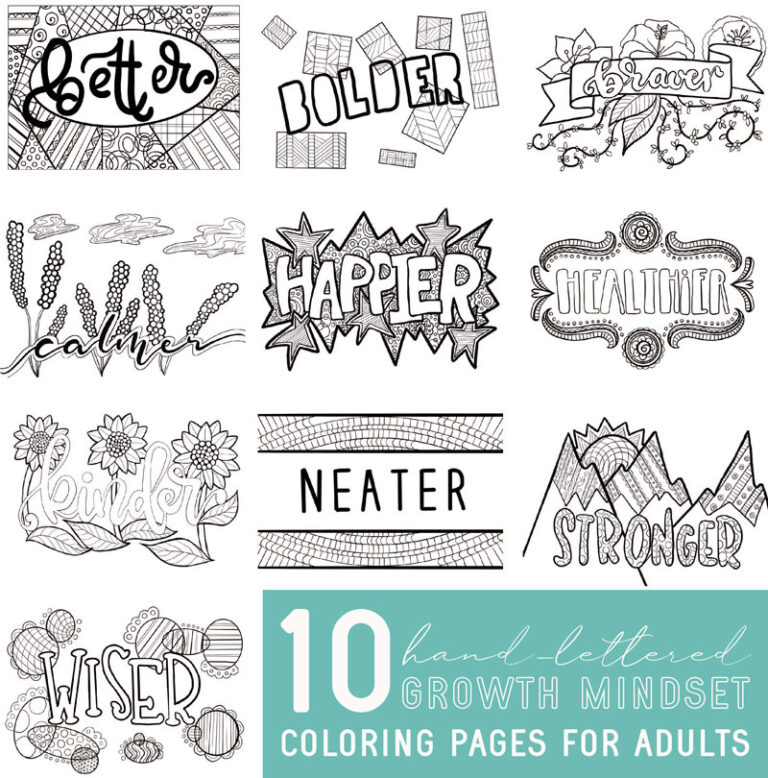 Motivational Coloring Pages for Teens and Adults * Moms and Crafters
