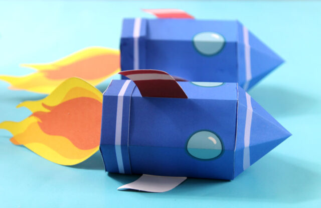Paper Rocket Template - for favor boxes or paper toys!