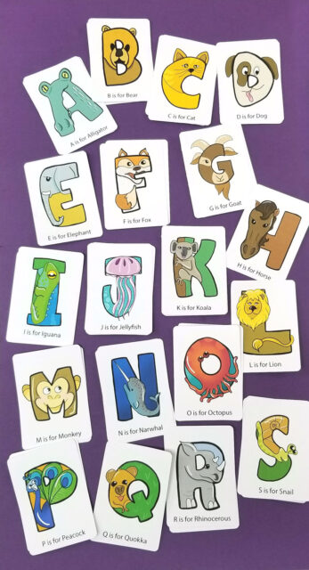 Alphabet Card Game - Printable Alphabet Animals * Moms and Crafters
