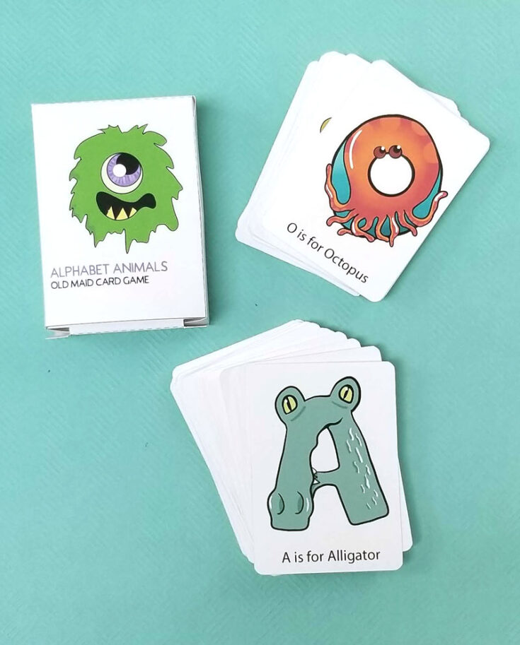 Alphabet Card Game - Printable Alphabet Animals * Moms and Crafters