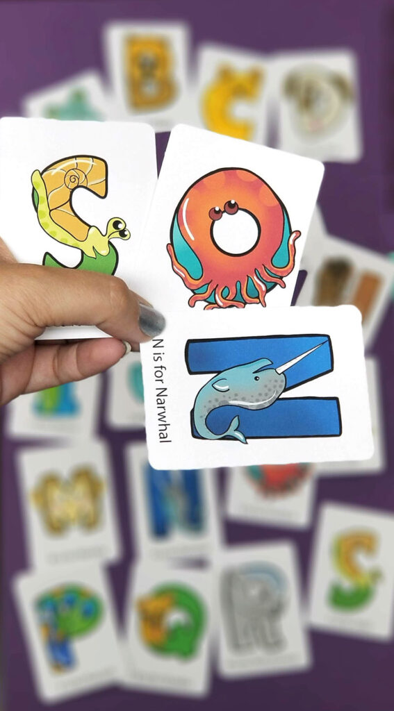 Alphabet Card Game - Printable Alphabet Animals * Moms and Crafters