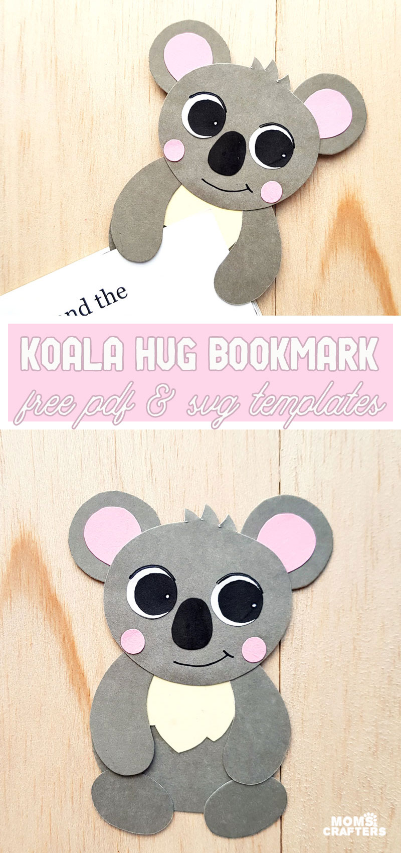 Make a Koala Hug Bookmark with a free template! - Knotty Threadz
