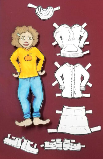 Fall Paper Dolls - Printable Coloring Craft * Moms and Crafters