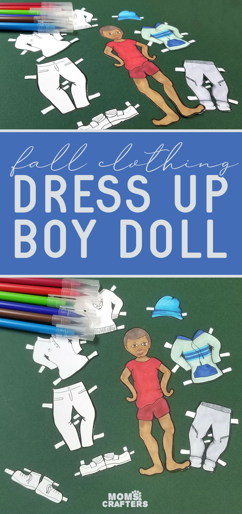 Fall Paper Dolls - Printable Coloring Craft * Moms and Crafters
