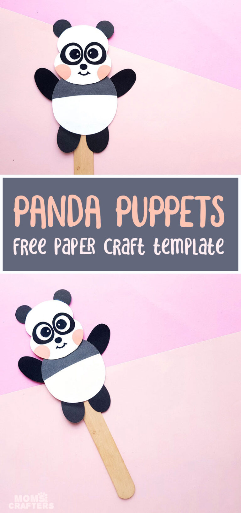 Panda Paper Craft - Puppet Template * Moms and Crafters