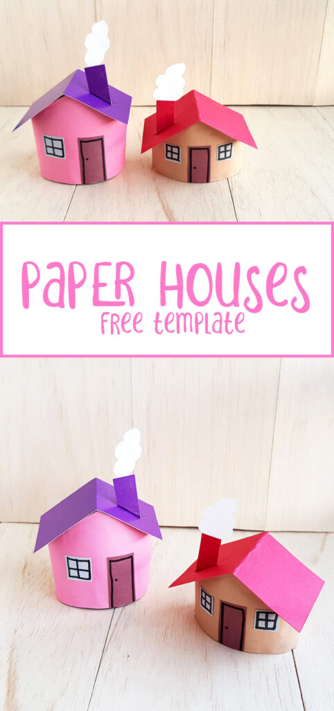 Toilet Paper Roll Houses - Easy Craft with a Free Template