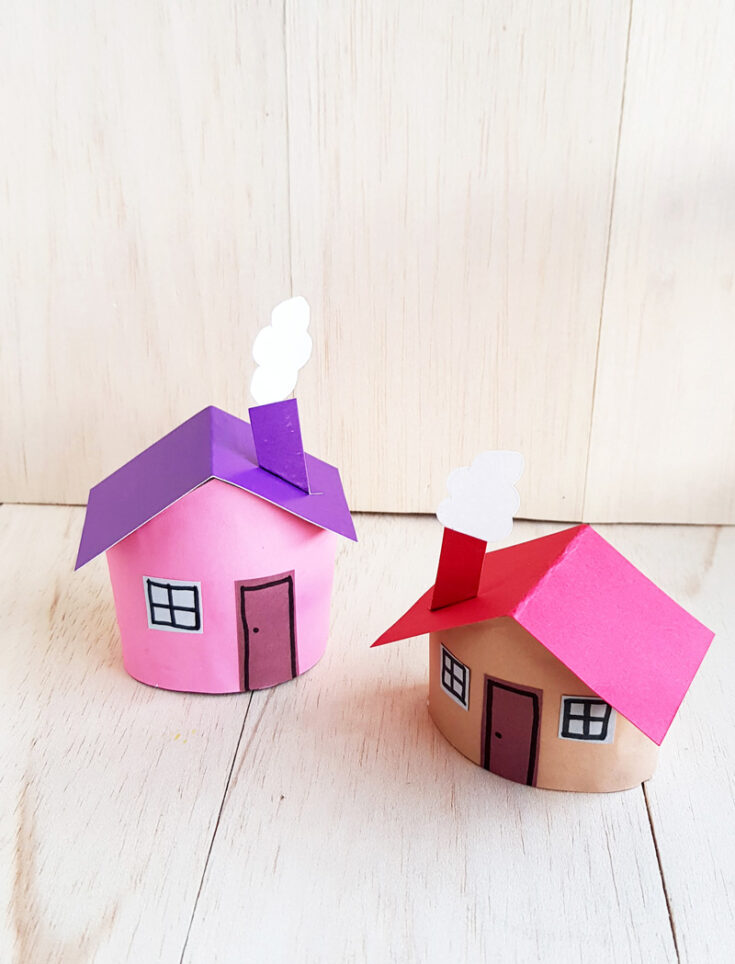 Toilet Paper Roll Houses - Easy Craft with a Free Template