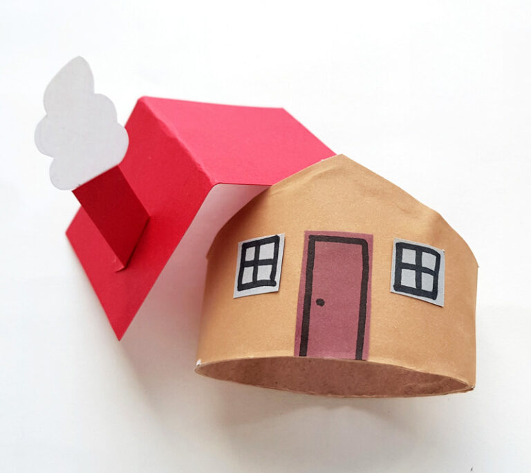 Toilet Paper Roll Houses - Easy Craft with a Free Template