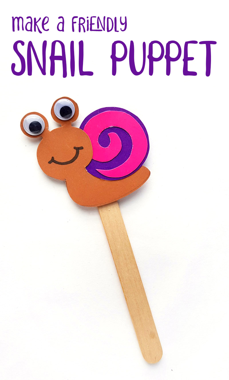 Paper Snail Puppet Craft - Free Template * Moms and Crafters