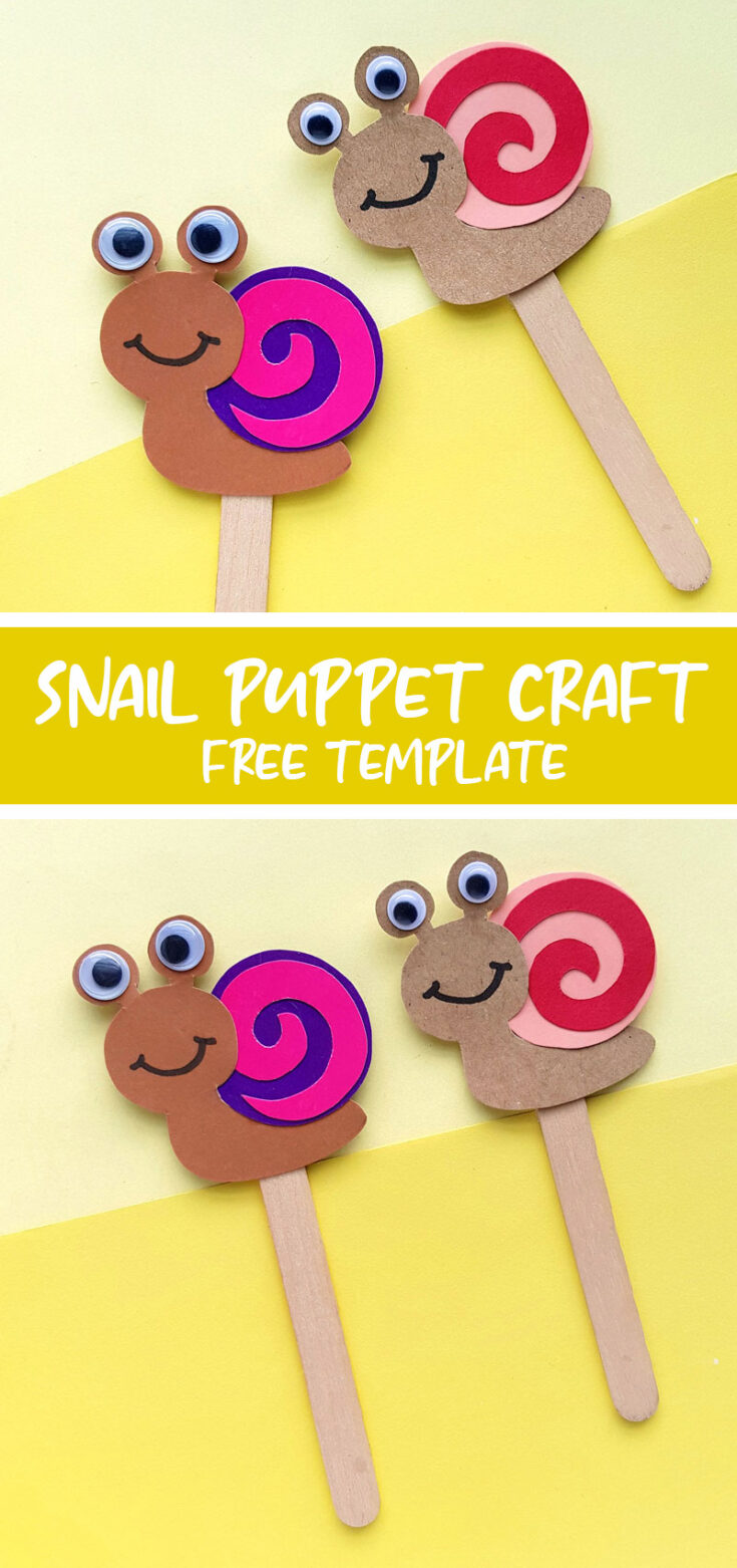 Paper Snail Puppet Craft - Free Template * Moms and Crafters