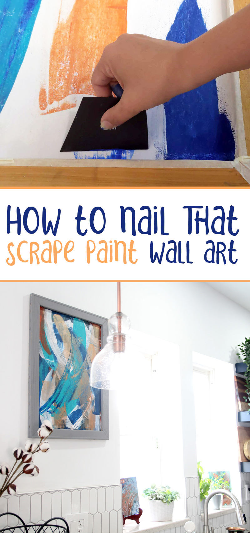 Scrape Painting Art Tutorial to complete any room!