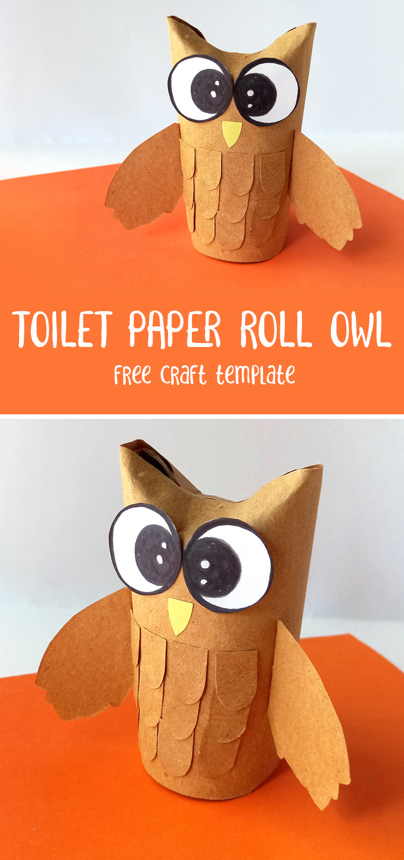 Toilet Paper Roll Owl with a Free Template * Moms and Crafters
