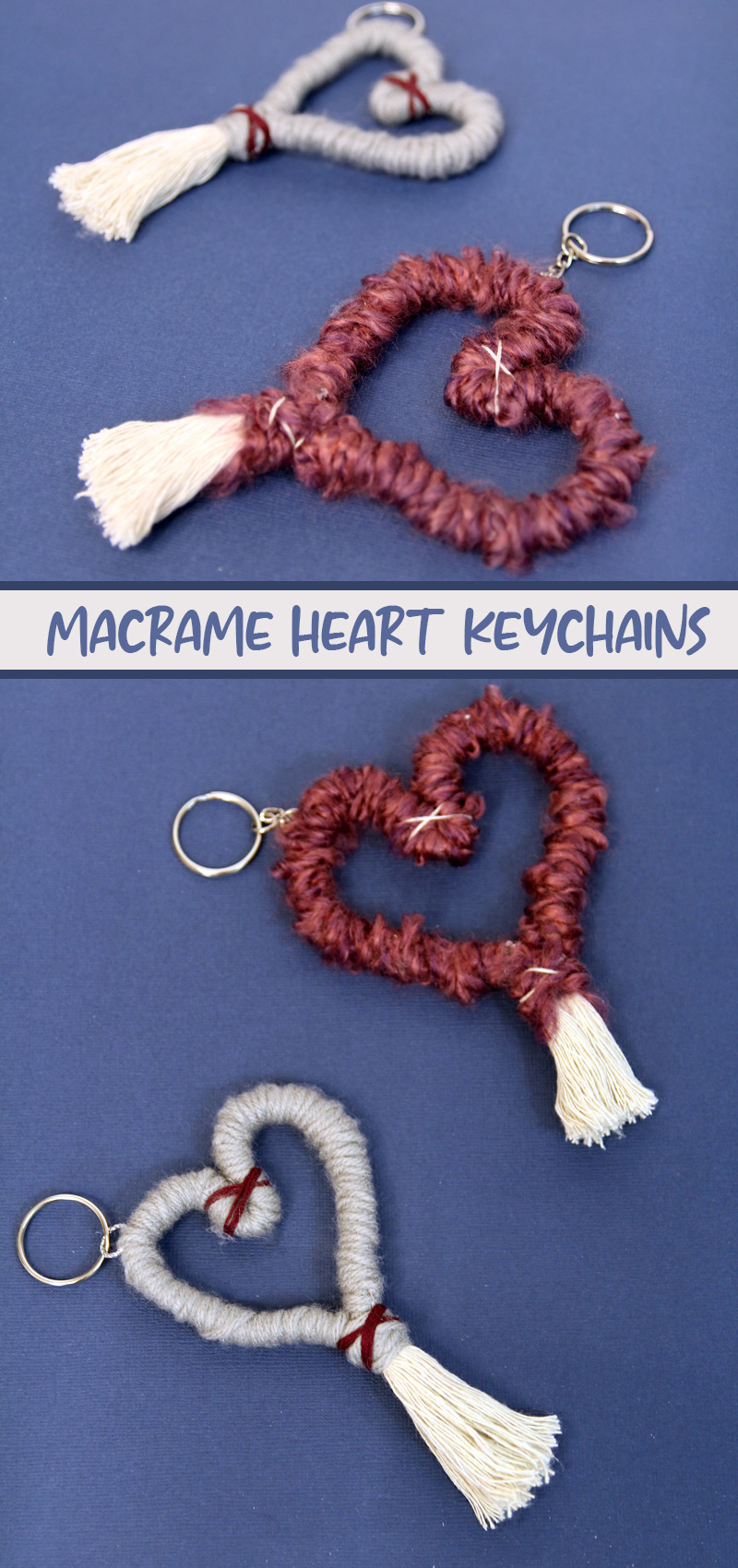 Macrame Heart Keychain * Moms and Crafters