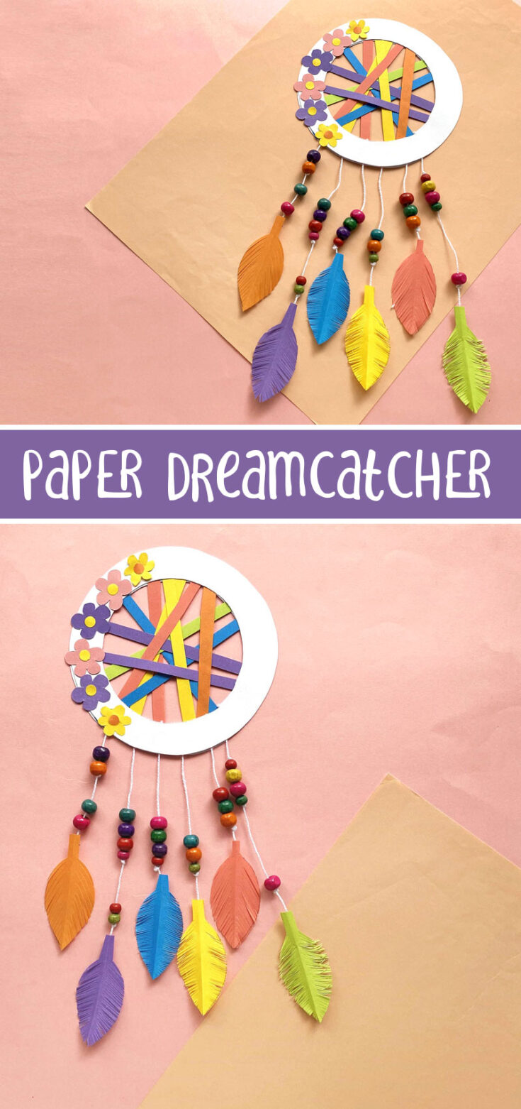 Paper Dream Catcher + Free Template * Moms and Crafters