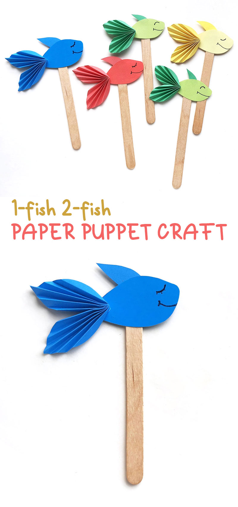 One Fish Two Fish Craft - Dr Seuss Book Puppets! * Moms and Crafters