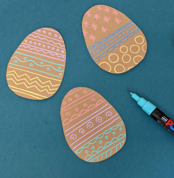 Paper Easter Egg Craft - Doodle Eggs! * Moms and Crafters