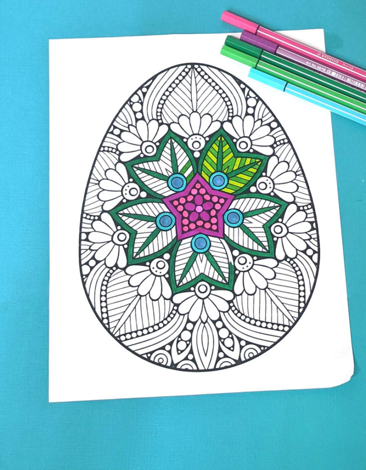 Easter Adult Coloring Pages - Mandala Eggs * Moms and Crafters