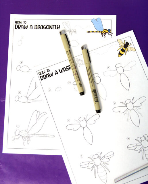How to Draw Insects - Easy Step by Step Printable * Moms and Crafters