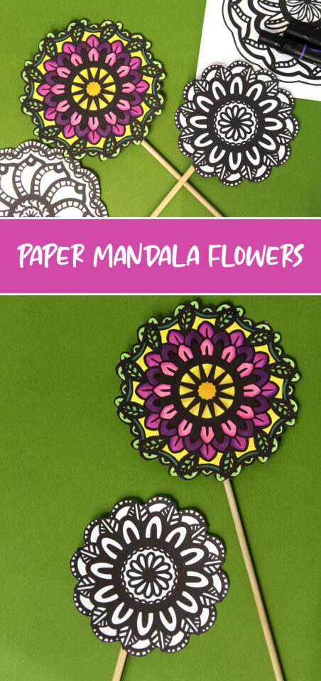Flower Mandalas to Color & Craft * Moms and Crafters