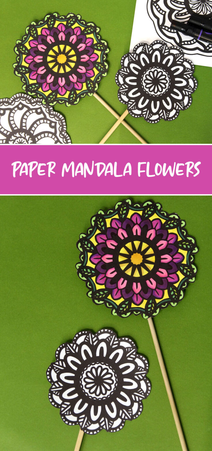 Flower Mandalas to Color & Craft * Moms and Crafters