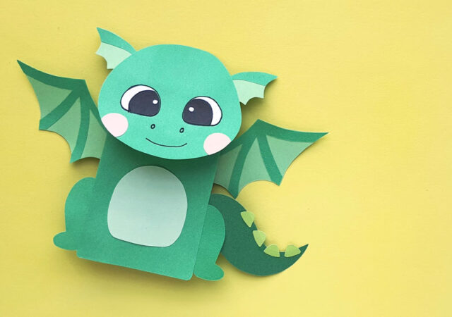 Paper Bag Dragon Puppet * Moms and Crafters