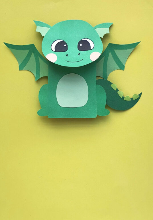 Paper Bag Dragon Puppet * Moms and Crafters