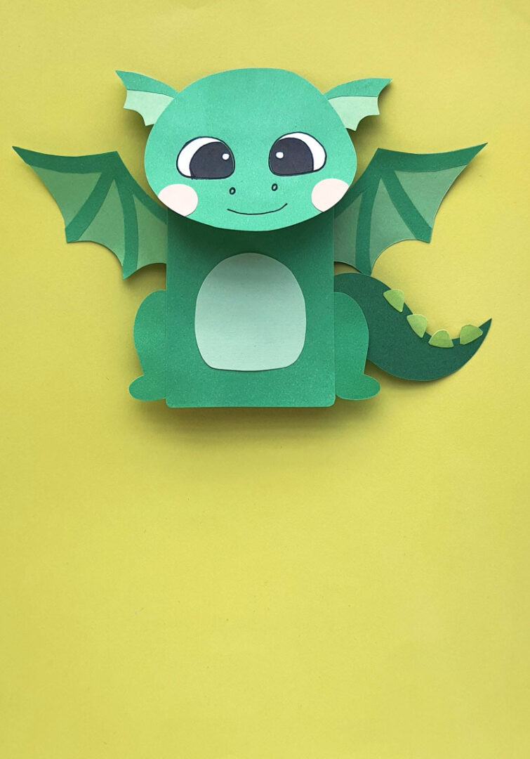 Paper Bag Dragon Puppet * Moms and Crafters
