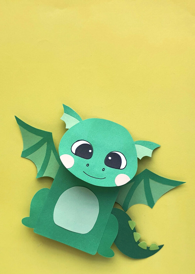 Paper Bag Dragon Puppet * Moms and Crafters